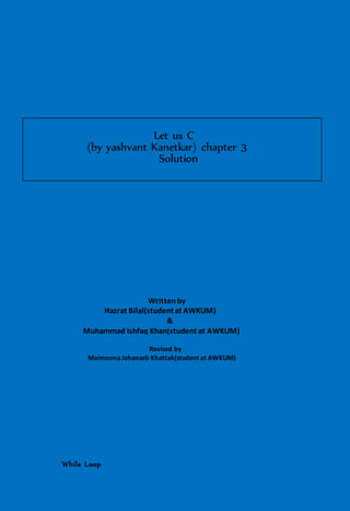Let us C (by yashvant Kanetkar) chapter 3 Solution | DOCX