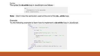 While loop and for loop 06 (js) | PPTX
