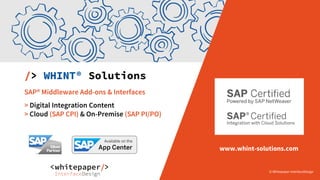WHINT Solutions - SAP Interface Management by whitepaper.id 2018-11 | PDF