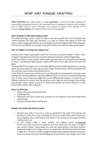 Whip and tongue grafting | DOCX
