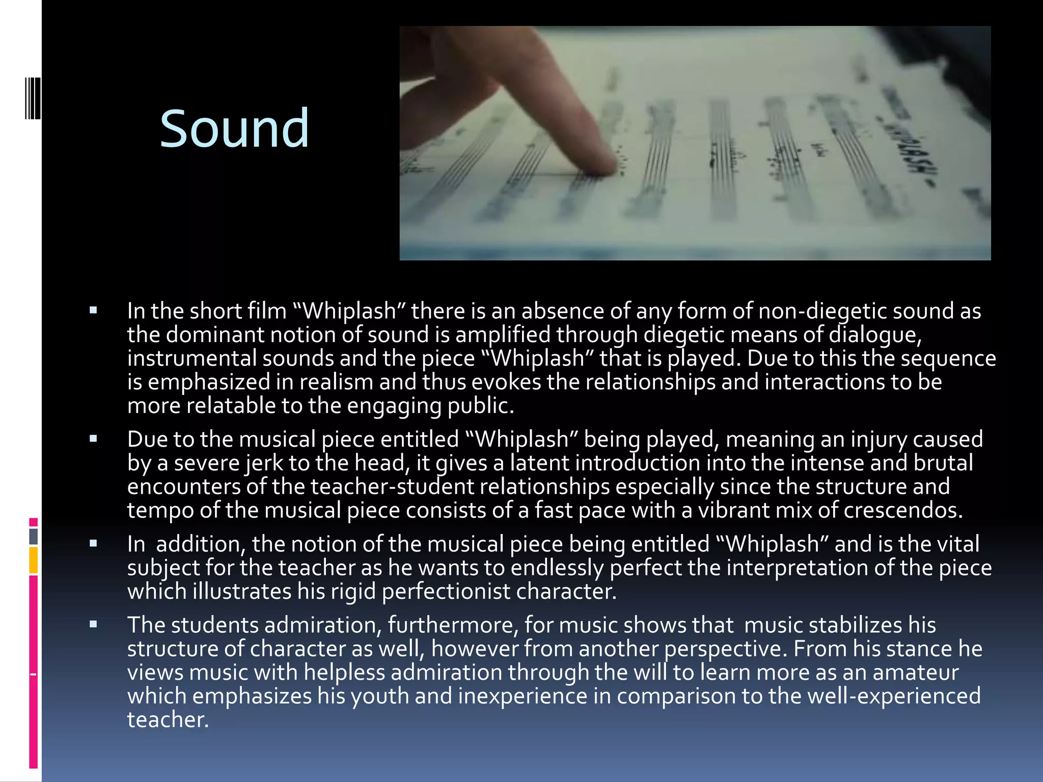 Whiplash (2013) Short film analysis | PPTX