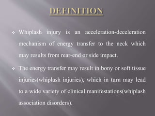 WHIPLASH INJURIES IN SPORTS INDIVIDUALS | PPTX