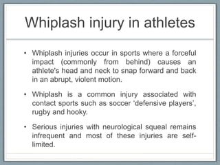 Whiplash injury in athletes | PPTX