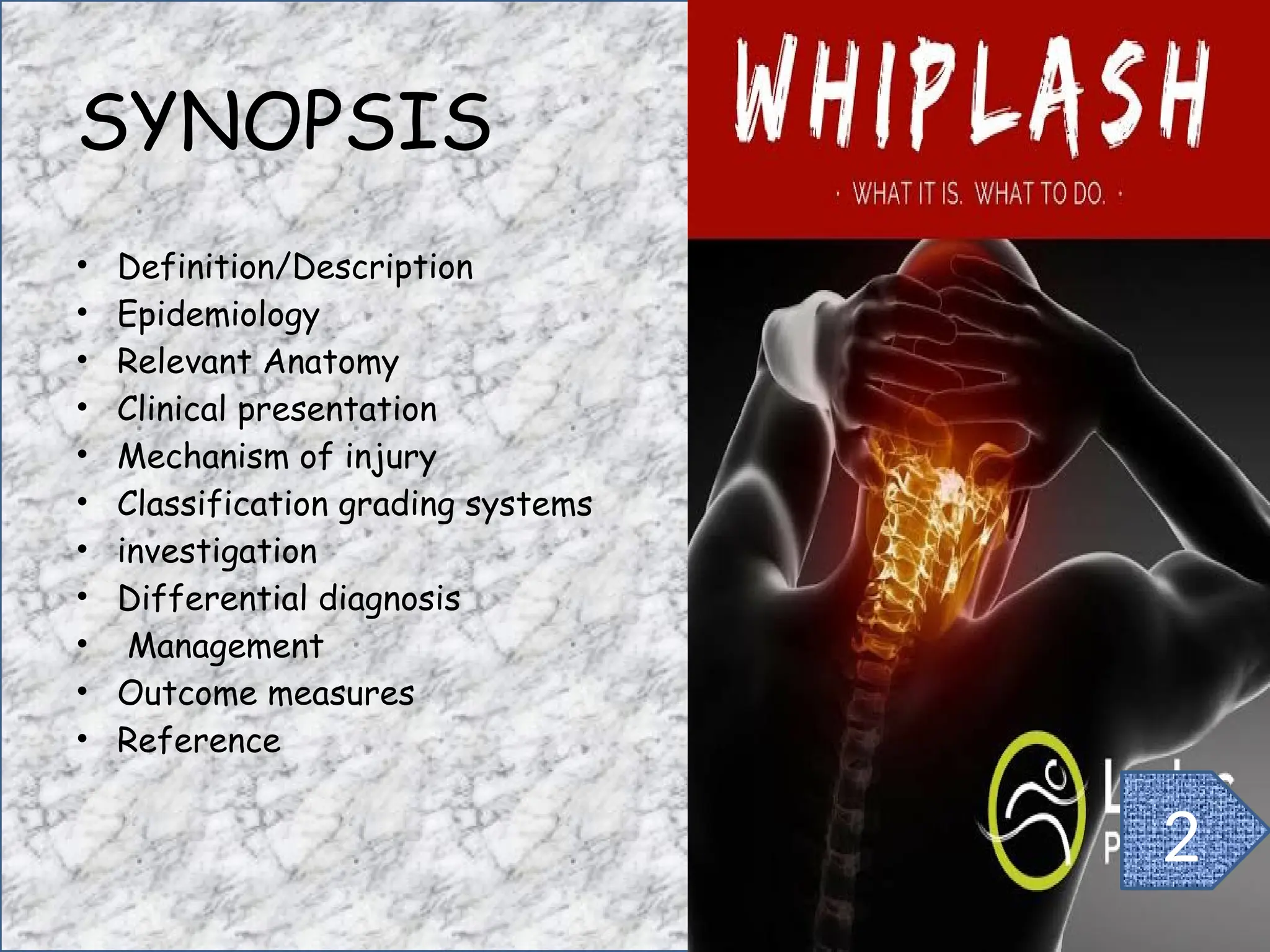 Physiotherapy management of whiplash injury | PPTX