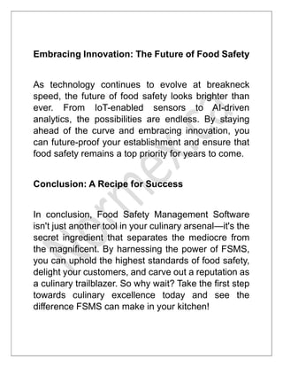 Whipping Up Success: Harnessing Food Safety Management Software for ...