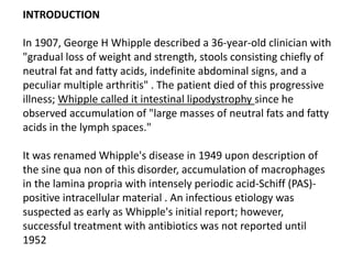 WHIPPLE DISEASE gastrointestinal disease | PPTX