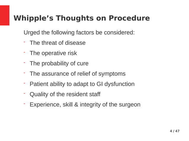 Whipple's procedure - Indications, Steps, Complications | PDF ...