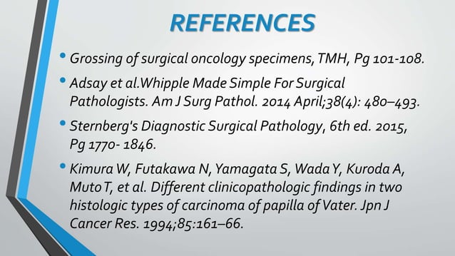 Whipple's specimen grossing | PPTX