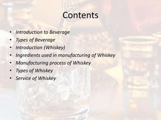 Whiskey/ Whisky (For bachelor studies) | PPTX