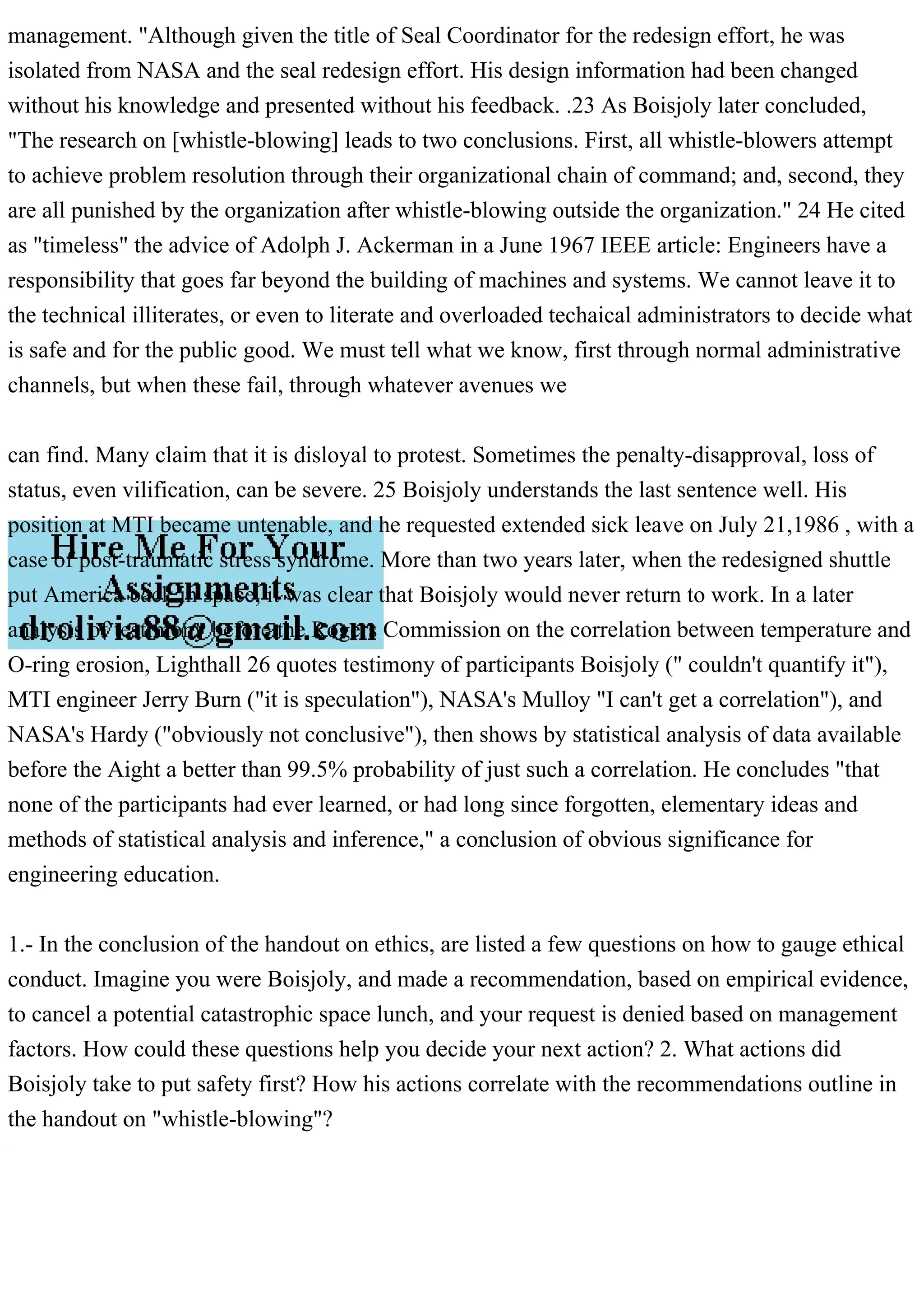 Whistle-blowing Case Study The Challenger disaster On January 24, 19.pdf