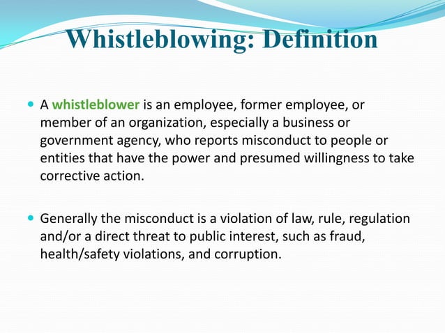 Whistle blowing | PPT