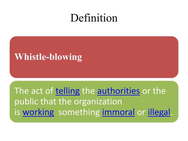 Whistle blowing | PPT | Free Download