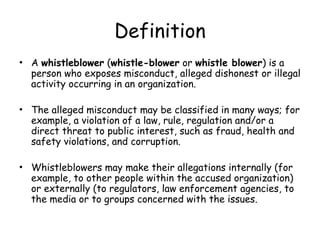 whistleblower (whistle-blower or whistle blower) | PPT