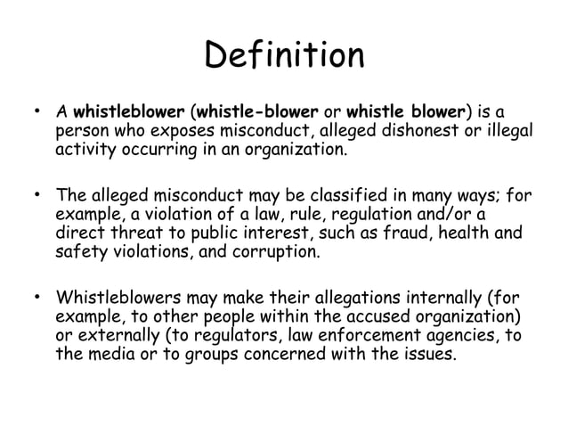 whistleblower (whistle-blower or whistle blower) | PPT