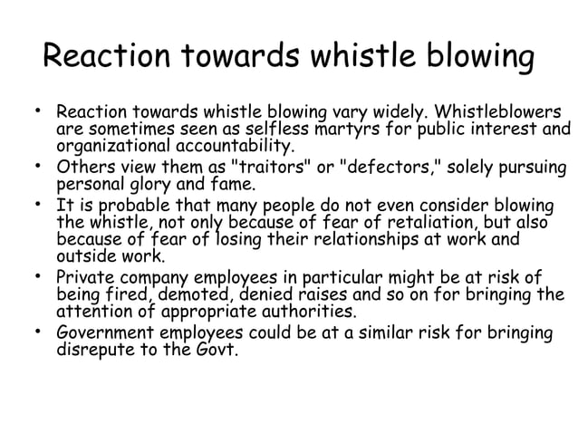 whistleblower (whistle-blower or whistle blower) | PPT