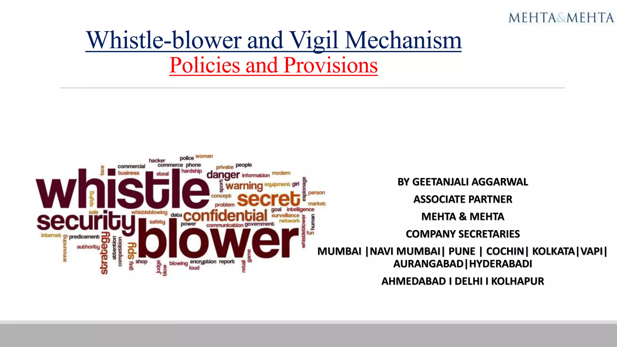 Whistle-Blower and Vigil Mechanism- Policies & Provisions | PDF