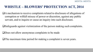 Whistle-Blower and Vigil Mechanism- Policies & Provisions | PDF