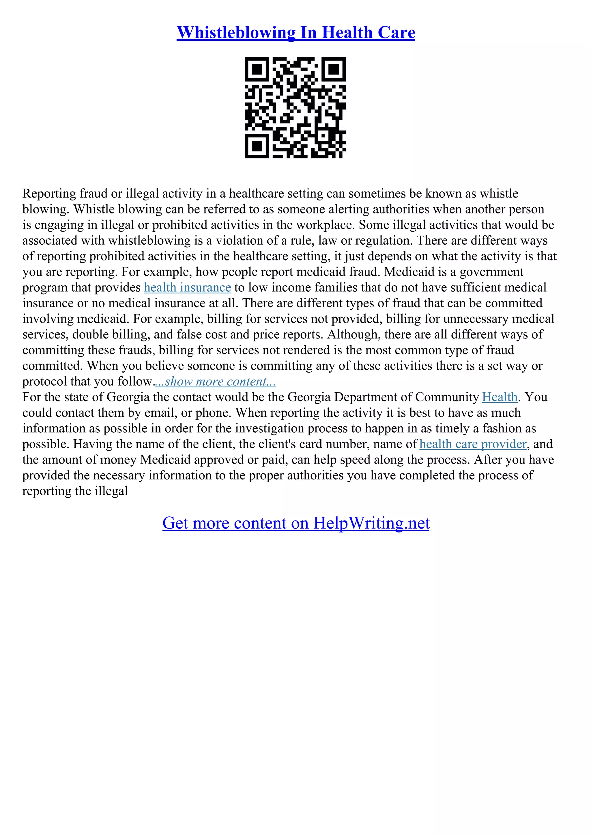 Whistle Blowing Essays | PDF