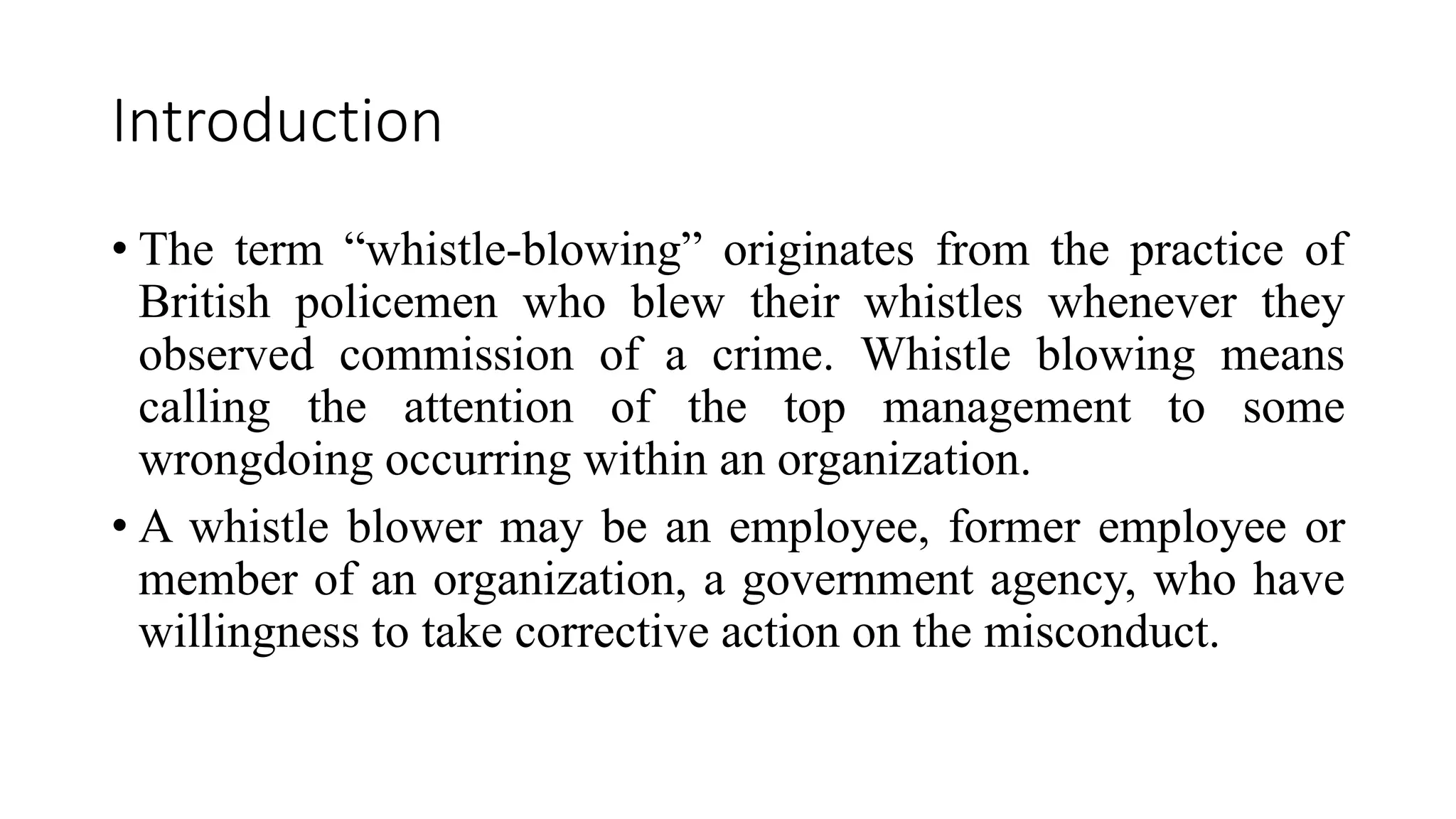 Whistle blowing policy | PPTX