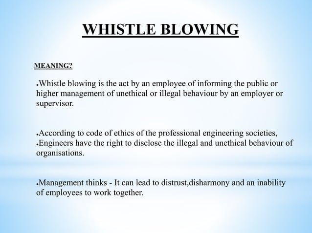 Whistle Blowing | PPT