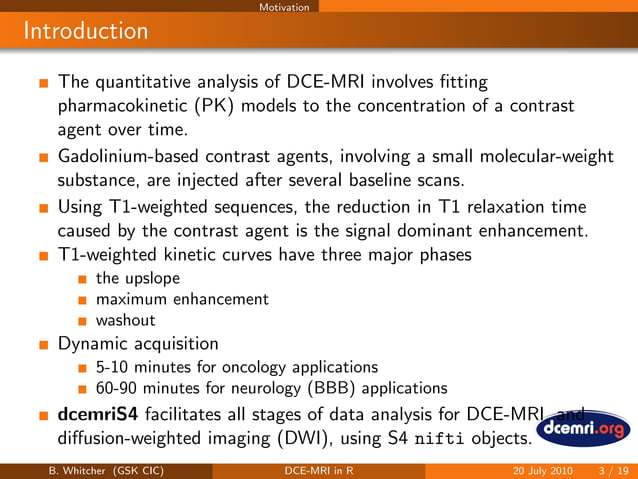 Quantitative Analysis of DCE-MRI using R | PPT