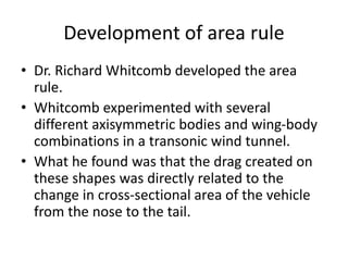 Whitcomb area rule or Transonic area rule.pptx | Physics | Science