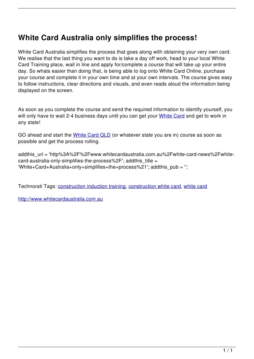 White Card Australia only simplifies the process!