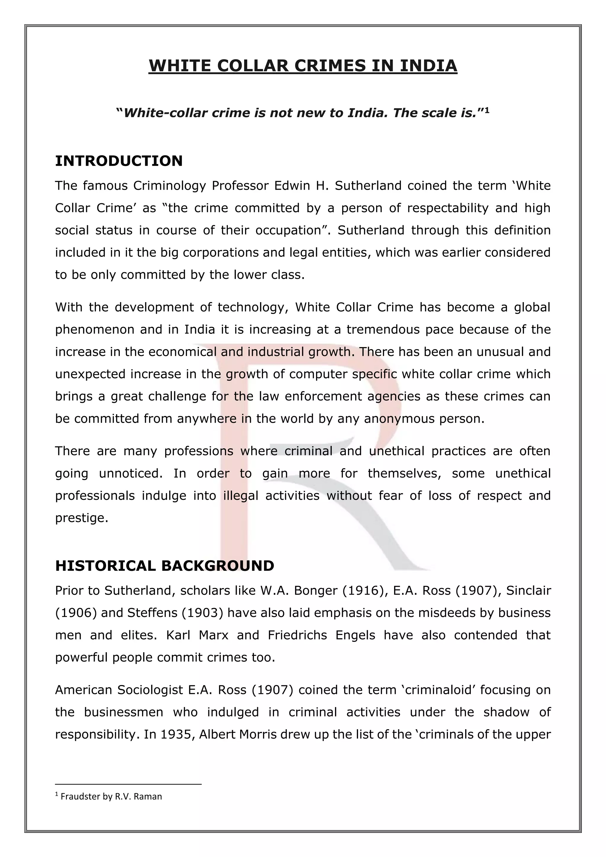 White collar-crimes-in-india | PDF