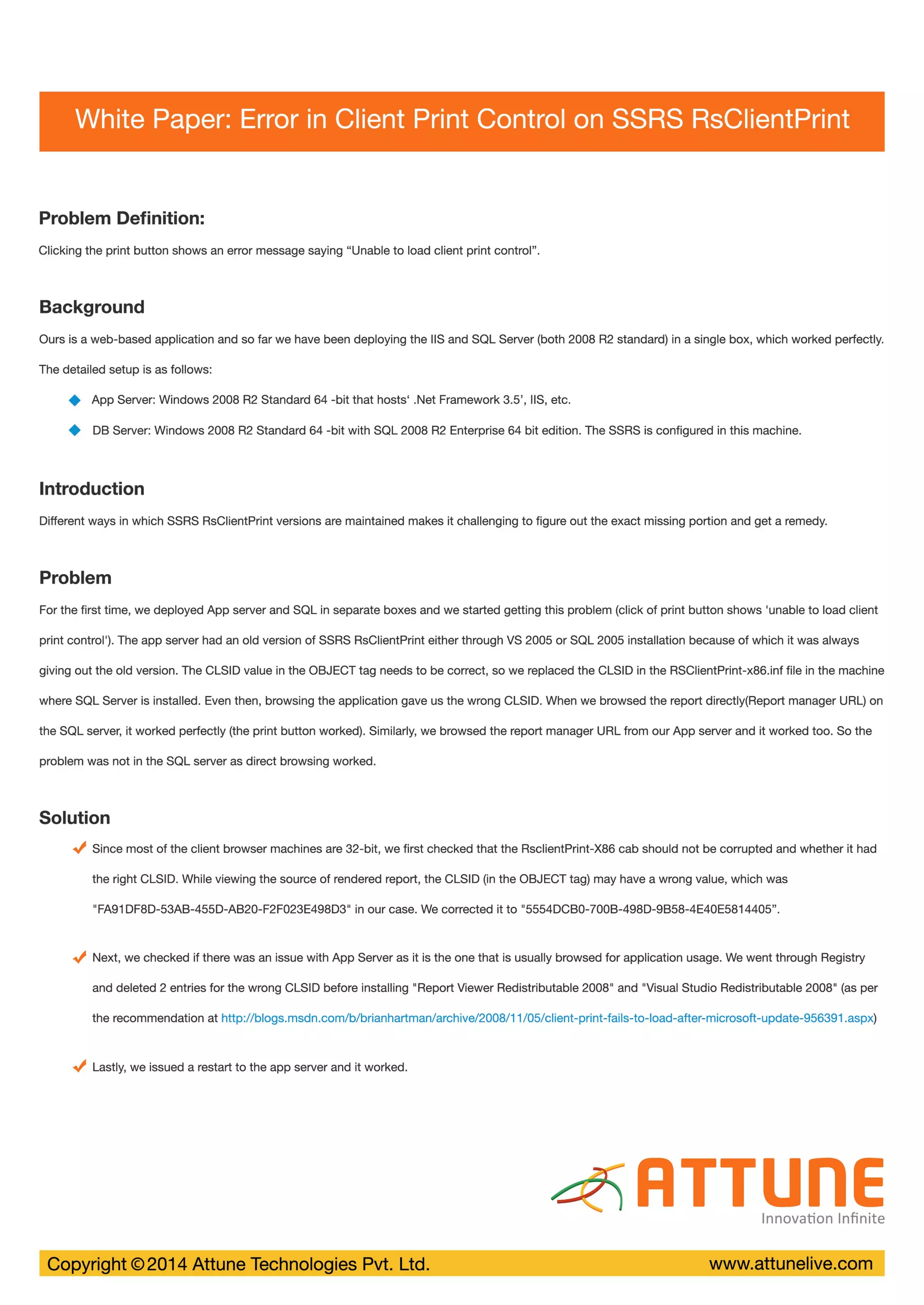 White Paper Error In Client Print Control On Ssrs Rs Clientprint Pdf Free Download