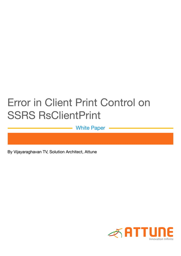 White Paper - Error in client print control on ssrs rs clientprint | PDF