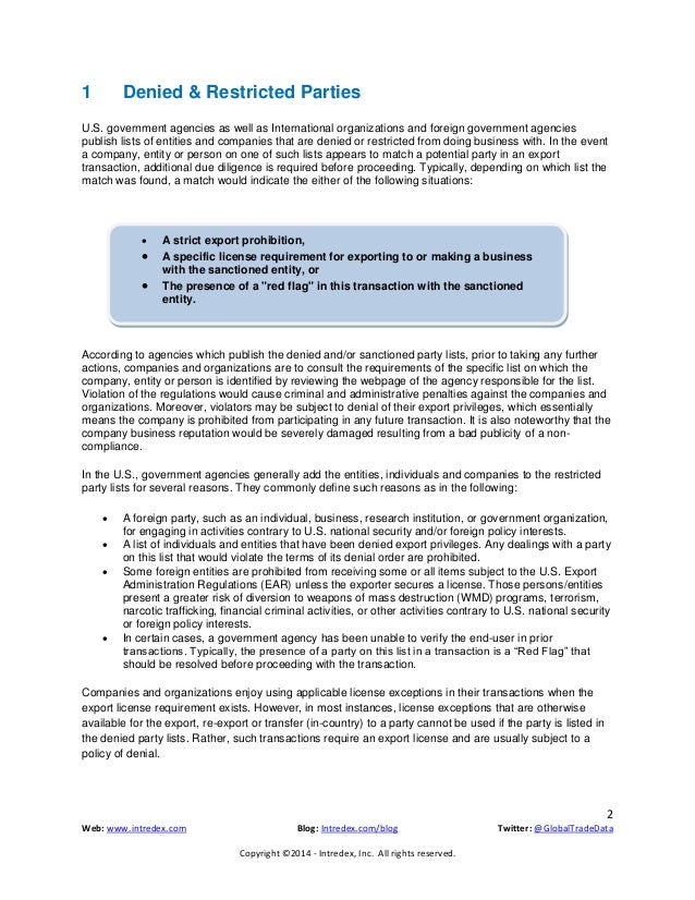Consolidated Denied Parties List – NSOGM