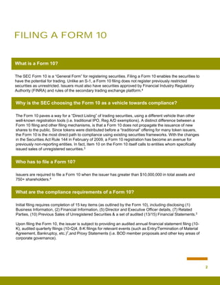 SEC FORM 10 Overview & Filing Timeline | PDF