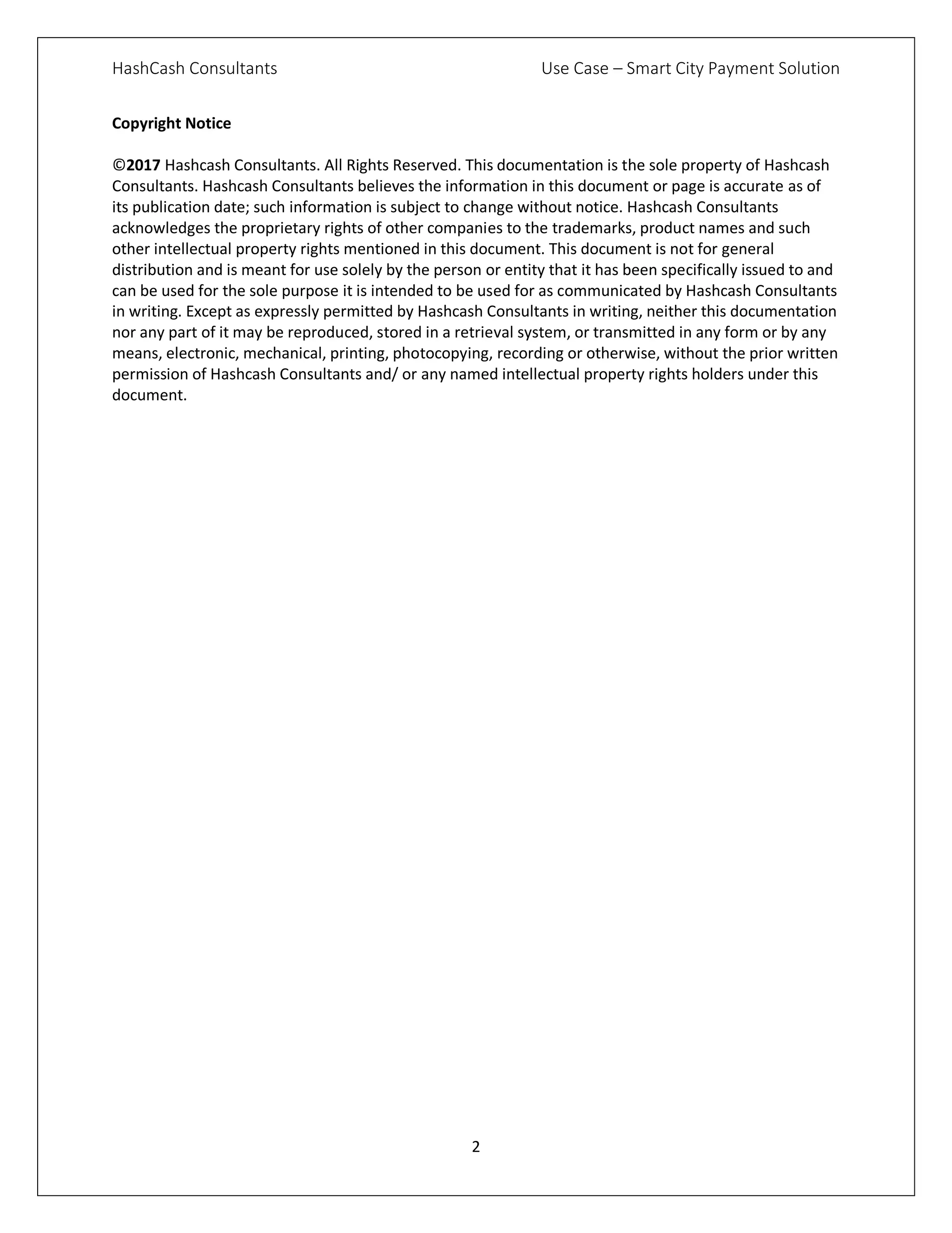 White Paper - Smart City | HashCash Consultants | PDF | Credit Cards | Personal Debt