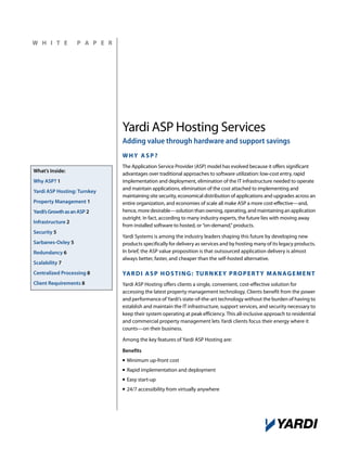 White Paper: Yardi ASP Hosting Services | PDF