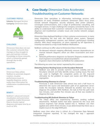 White Paper Leveraging Automation for Advanced Network Troubleshooting | PDF