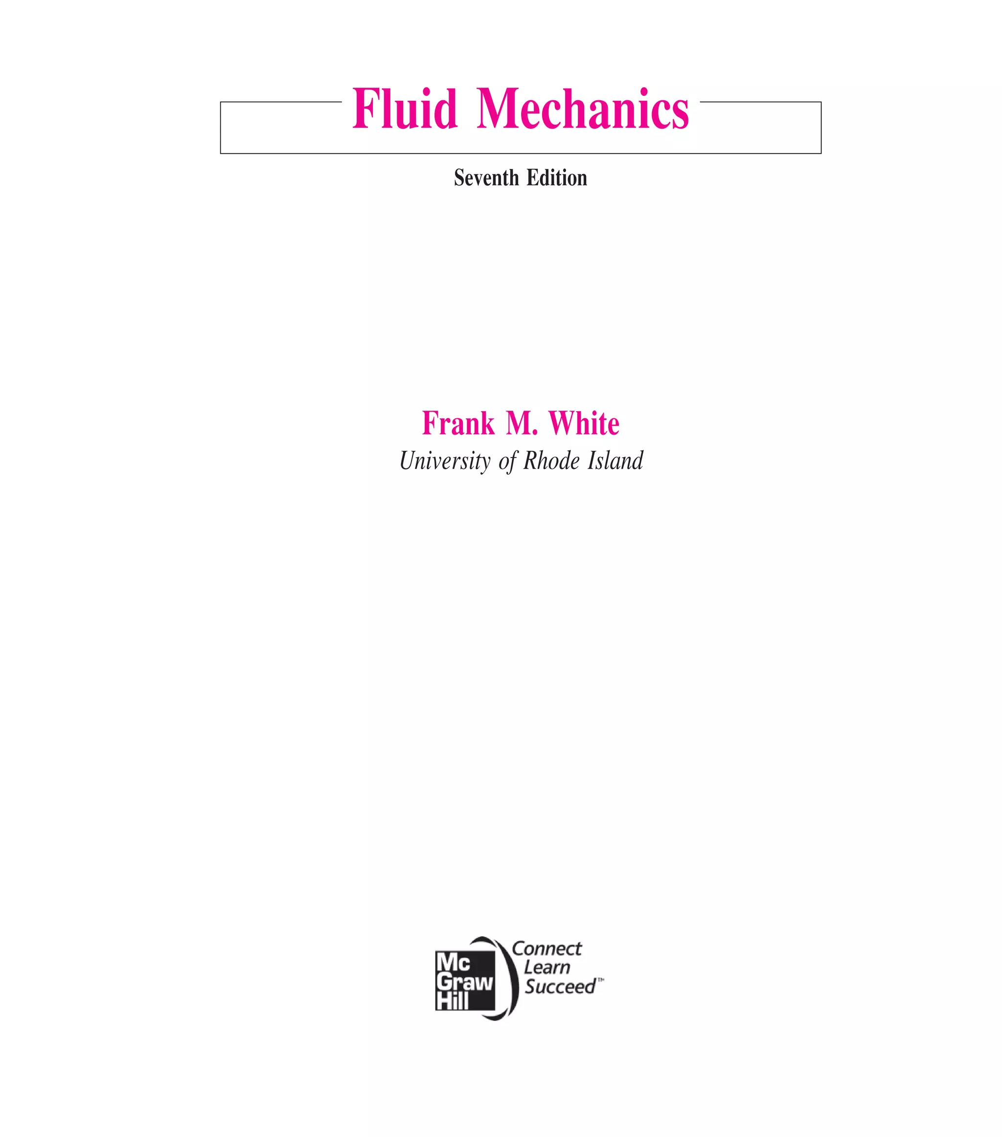 Seven edition in fluid mechanics White | PDF