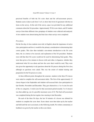 Assessing the Assessment: An Evaluation of a Self-Assessment of Class ...