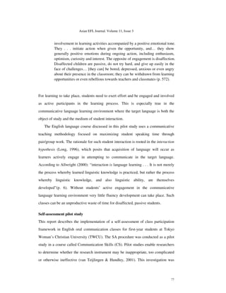 Assessing the Assessment: An Evaluation of a Self-Assessment of Class ...