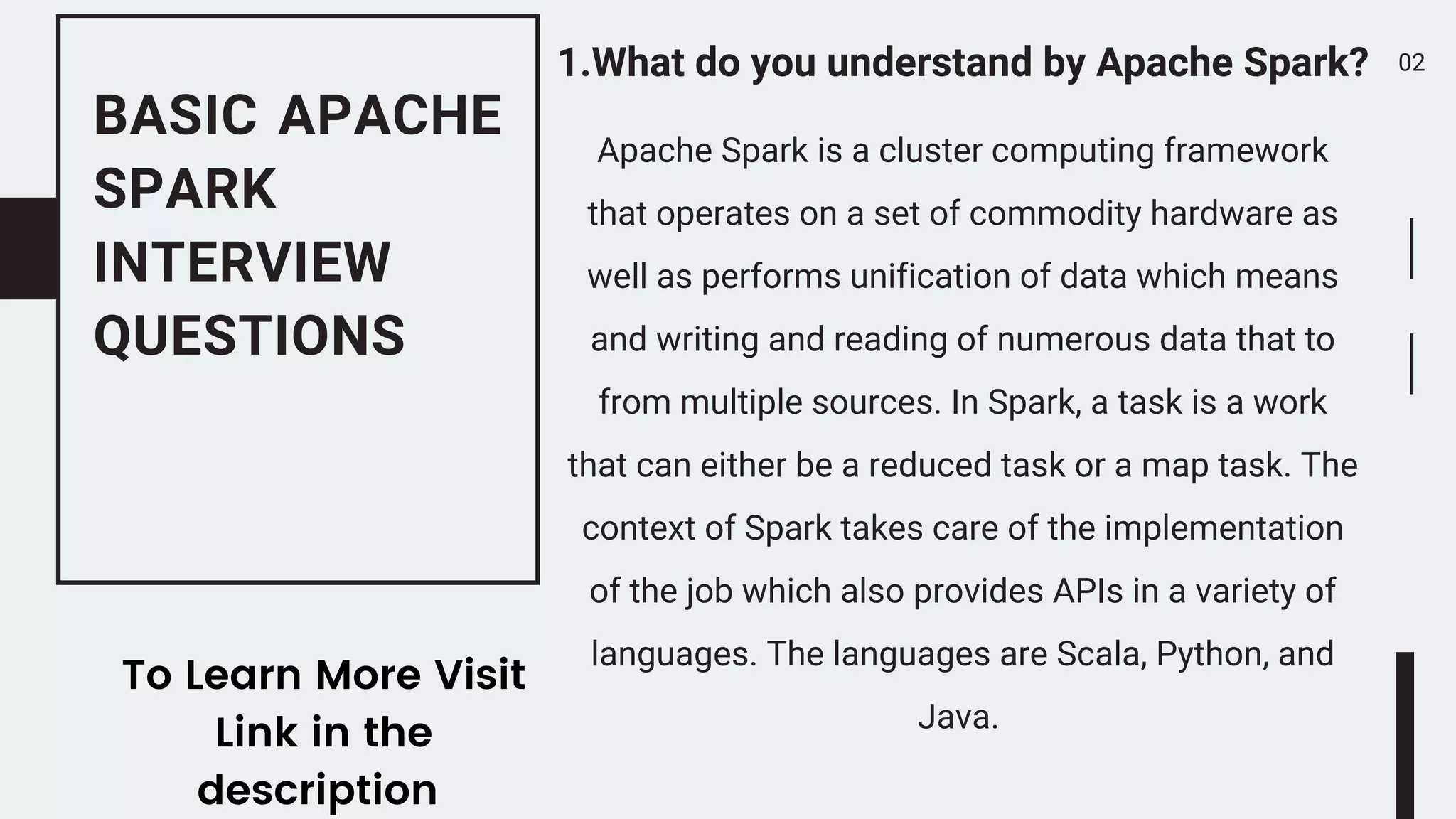 APACHE SPARK INTERVIEW QUESTIONS AND ANSWERS 2021 | PDF | Databases | Computer Software and ...