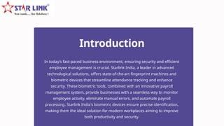 "Streamlining Workforce Management: The Biometric Attendance System ...