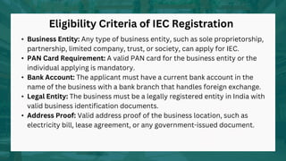 Understanding the Basics of IEC Registration: A Beginner’s Guide | PPT