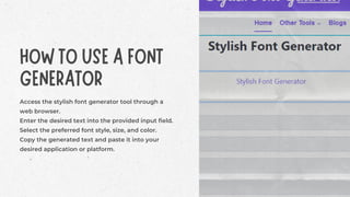 What are Font Generators and How they work | PPT