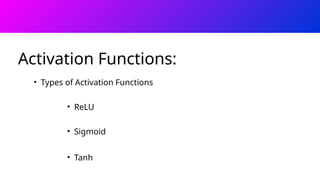 Machine learning PPT which shows the some deep learning concepts and ...