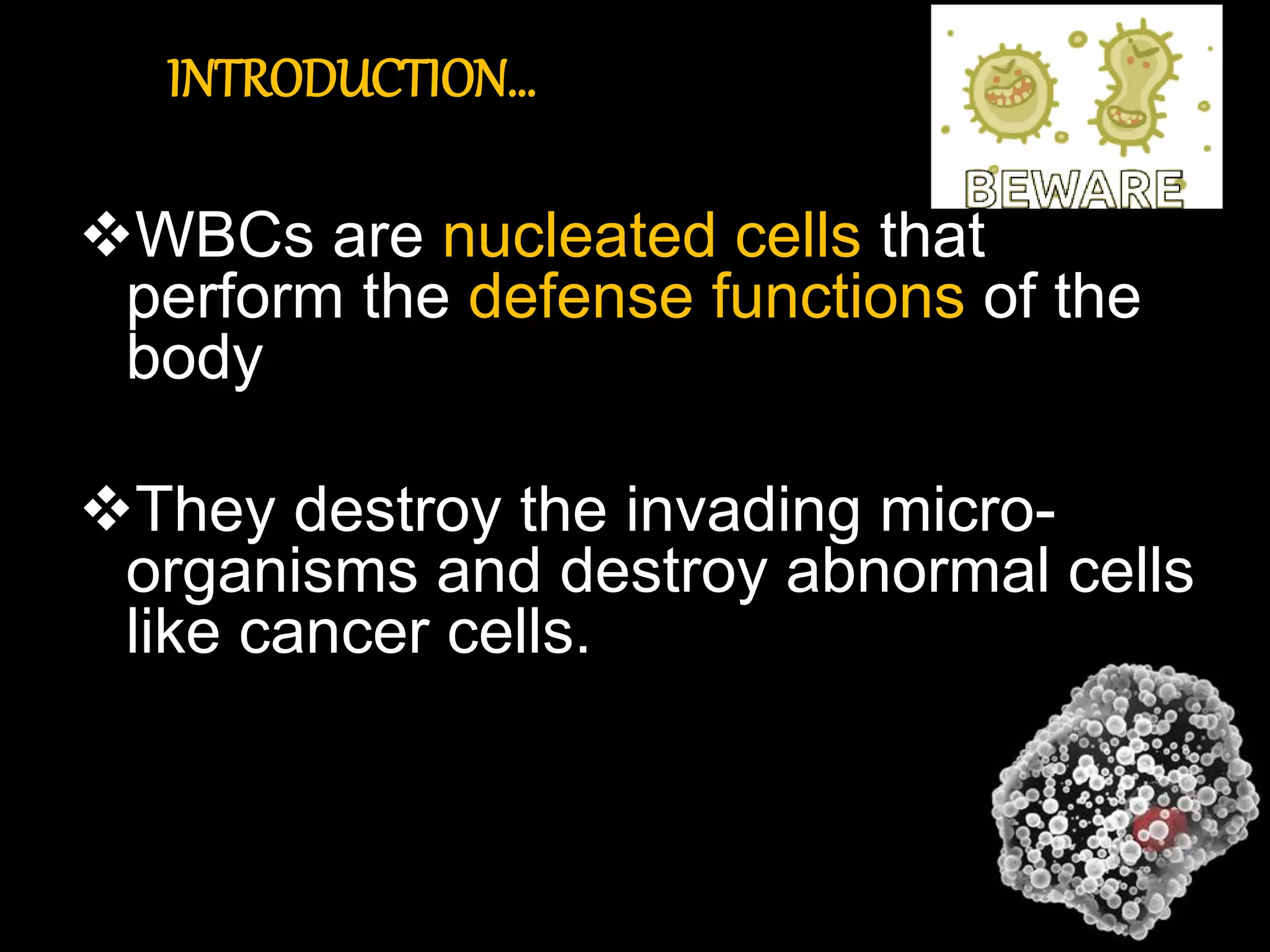 White blood cells - morphology, functions and variations | PPTX
