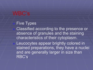 White blood cells / Leucocytes | PPT
