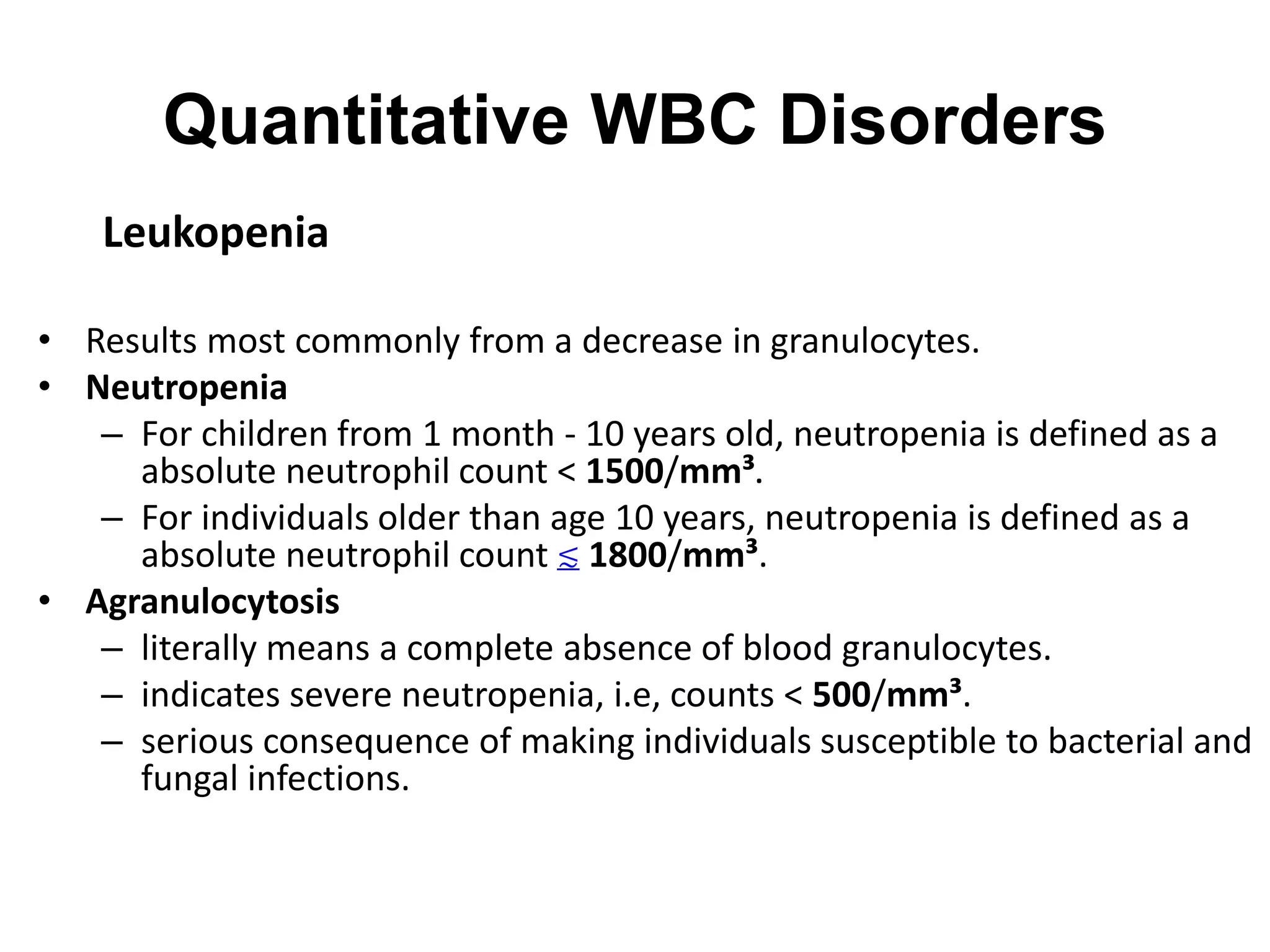 Benign White blood cell (WBC) Disorders | PPTX