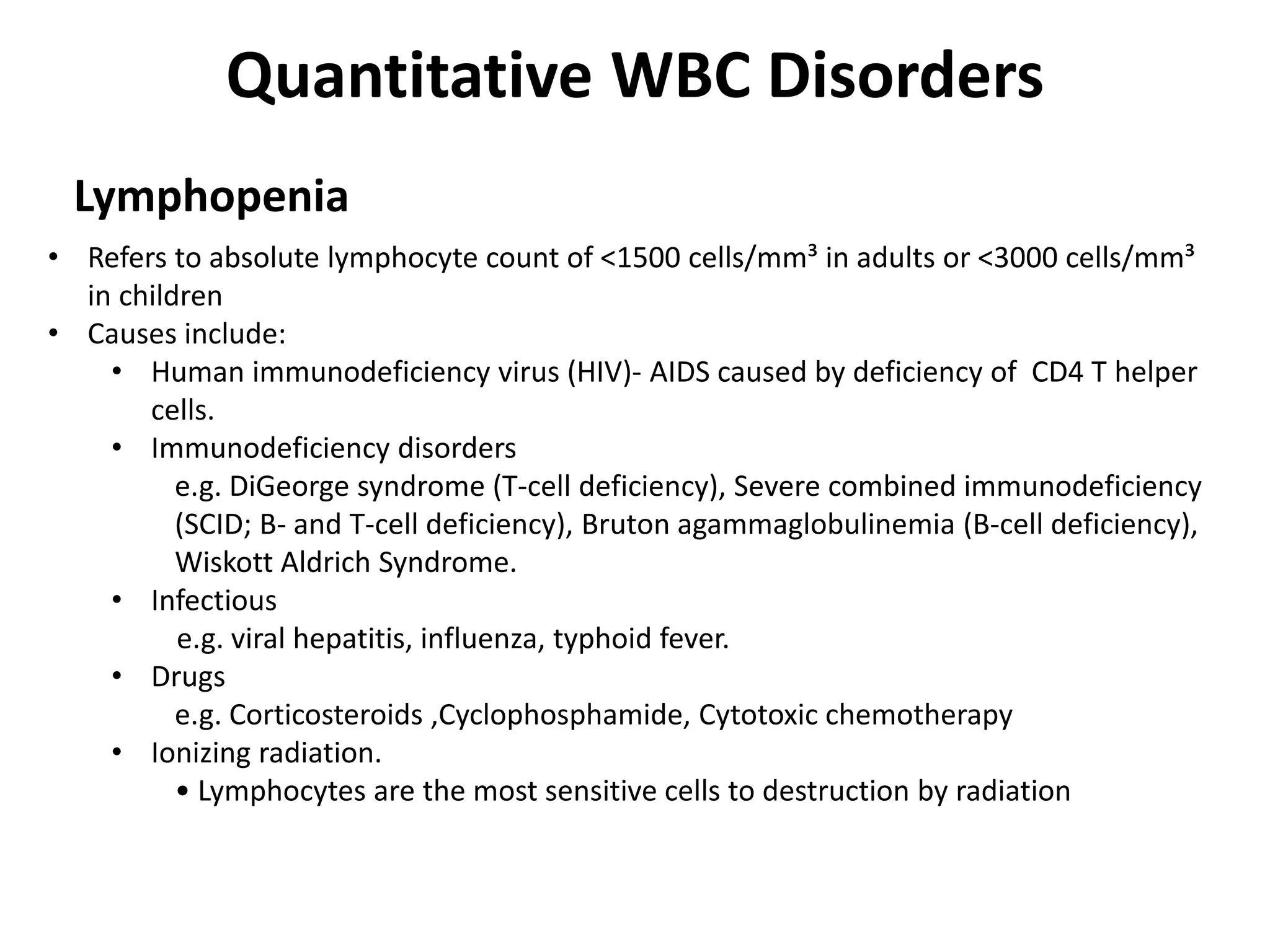 Benign White blood cell (WBC) Disorders | PPTX