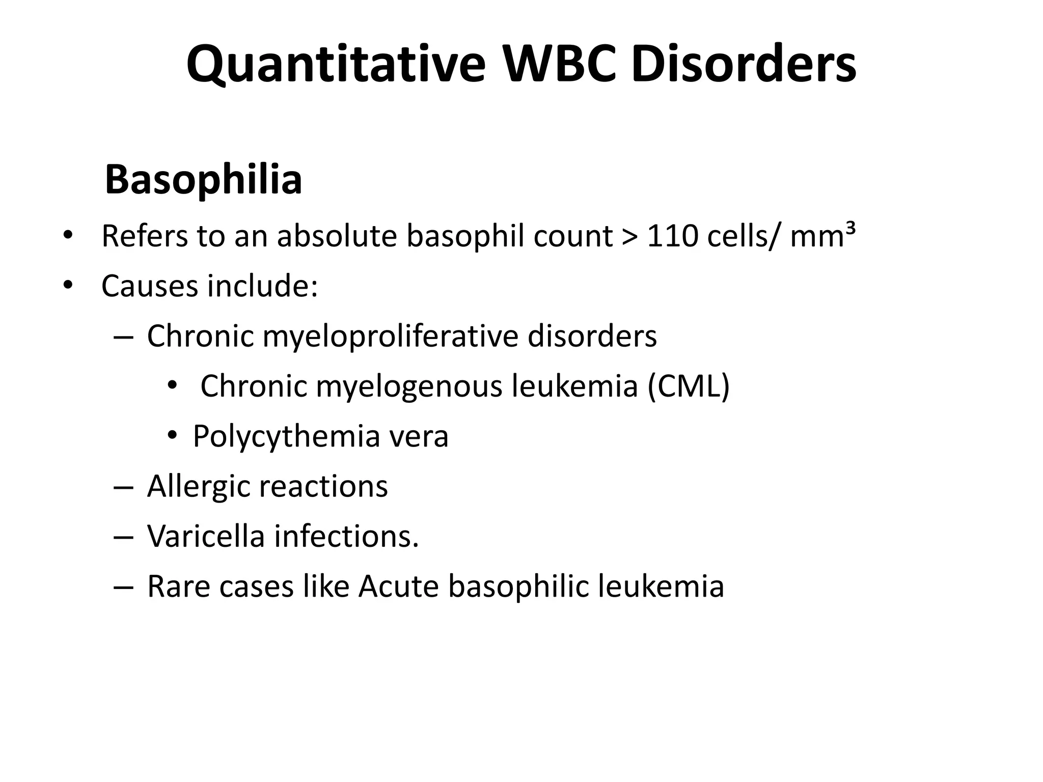Benign White blood cell (WBC) Disorders | PPTX