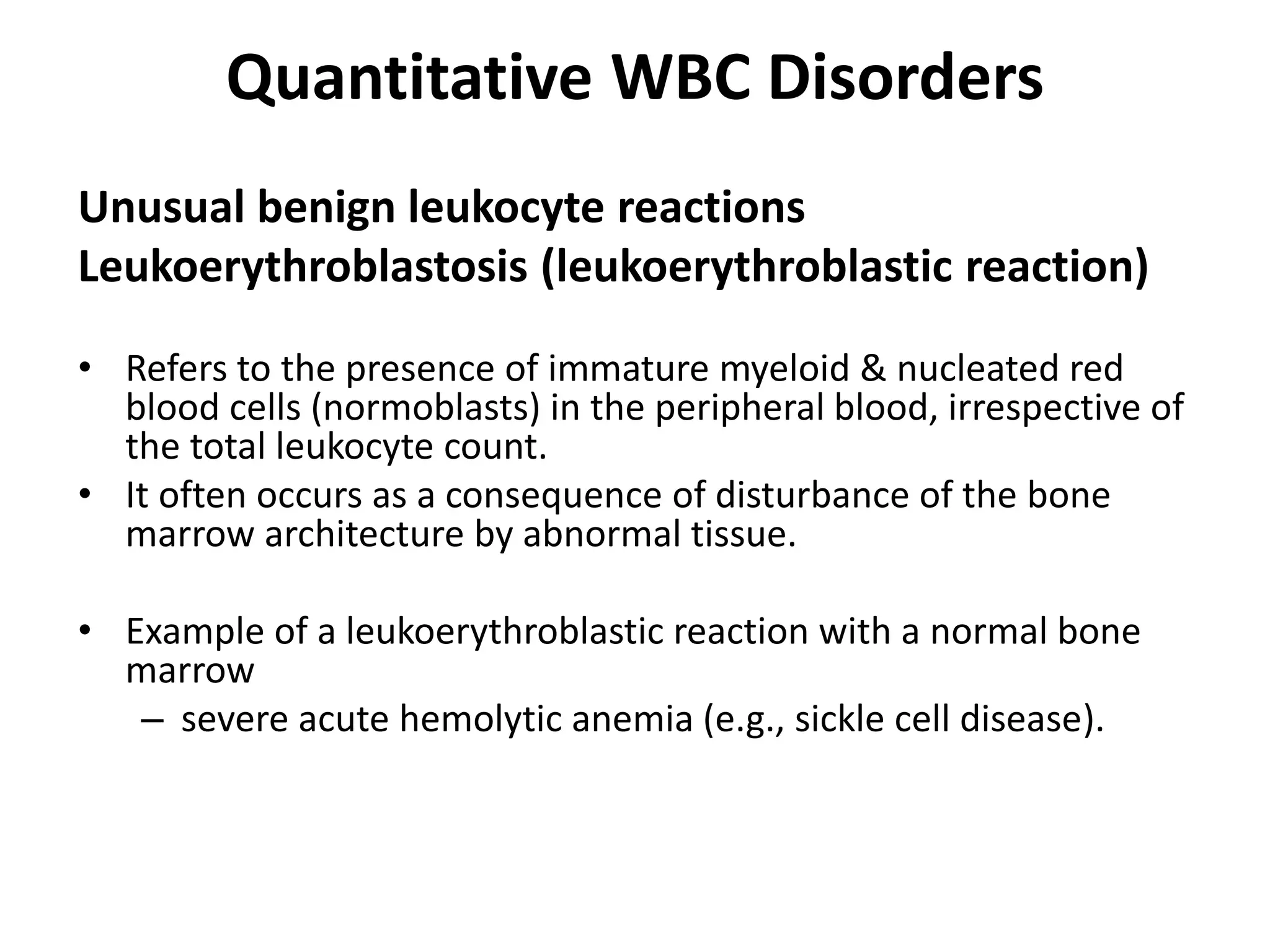 Benign White blood cell (WBC) Disorders | PPTX