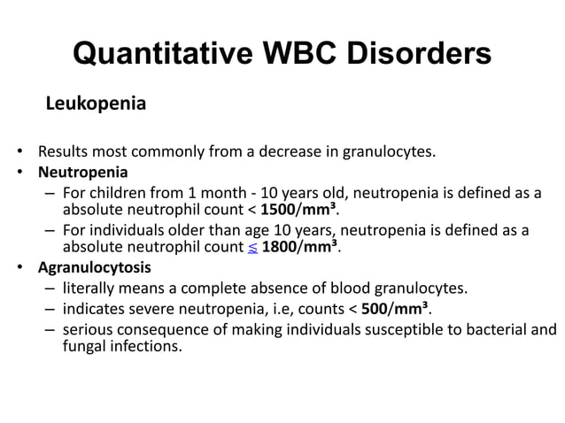 Benign White blood cell (WBC) Disorders | PPTX